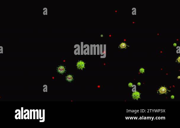 Medical illustration 2d, 3d animation background of cells, bacteria ...