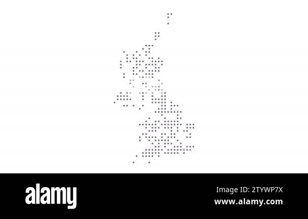 United Kingdom Dotted Map Networking Dot Motion Graphic 4K. The ...