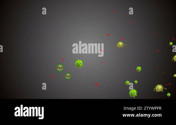 Medical illustration 2d, 3d animation background of cells, bacteria ...