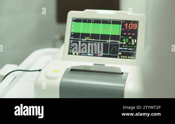 EKG monitor Cardiograph. Cardiograph display during the measurement of ...