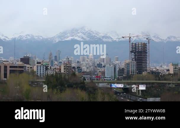 TEHRAN, IRAN, APRIL 2019: Heavy traffic jam in Tehran the capital city ...