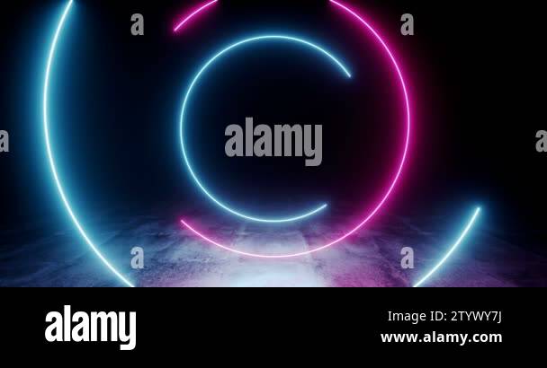 Spiral Loopable Neon Glowing Fluorescent Retro Sci Fi Futuristic Purple ...