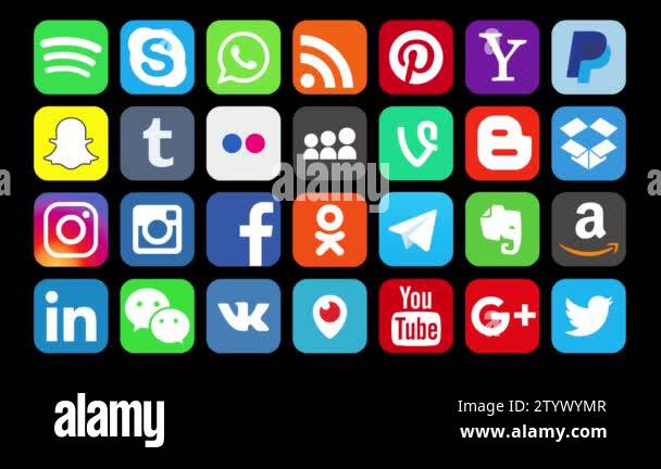 Set of popular logos Stock Videos & Footage - HD and 4K Video Clips - Alamy