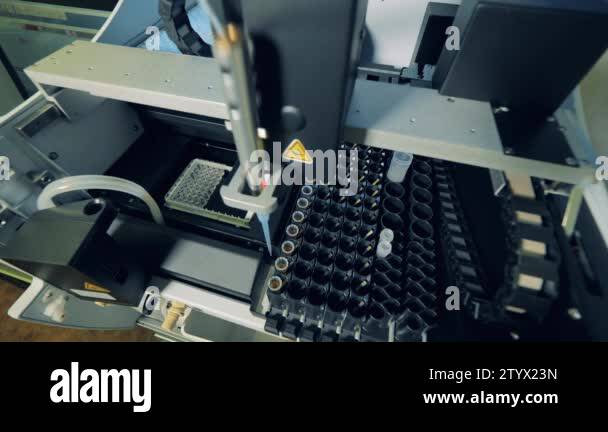 Coronavirus, covid-19 laboratory test. Biochemical analyzer is working ...