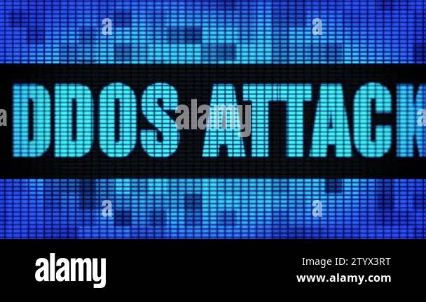 . DDoS Attack Front Text Scrolling LED Wall Pannel Display Sign Board Stock Video Footage - Alamy