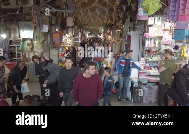 Tehran, Iran - 2019-04-03 - Busy Bazaar Mall Isle Traffic Stock Video ...