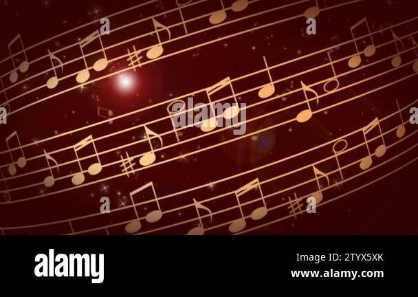 Abstract red background music notes Stock Videos & Footage - HD and 4K ...
