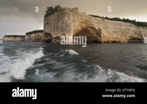 Upper peninsula michigan pictured rocks Stock Videos & Footage - HD and ...