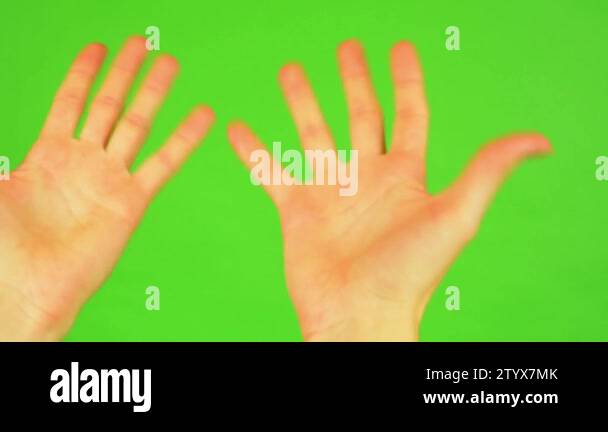 Man hands - green screen Stock Video Footage - Alamy