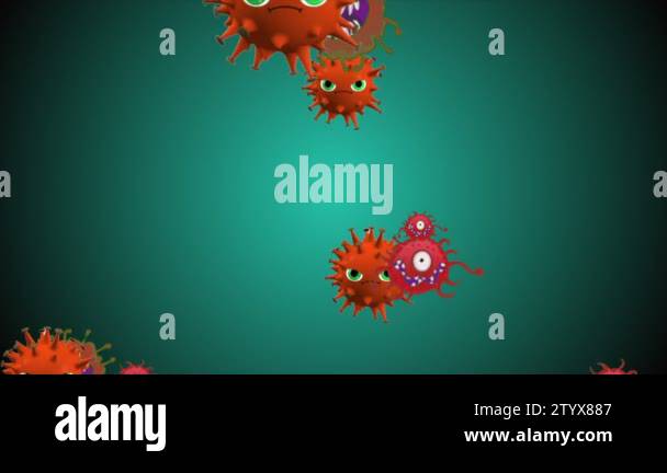 Medical illustration 2d, 3d animation background of cells, bacteria ...