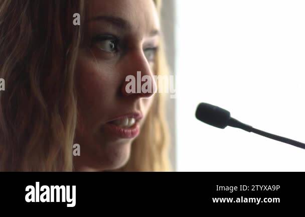 Woman talking into mic Stock Videos & Footage - HD and 4K Video Clips ...
