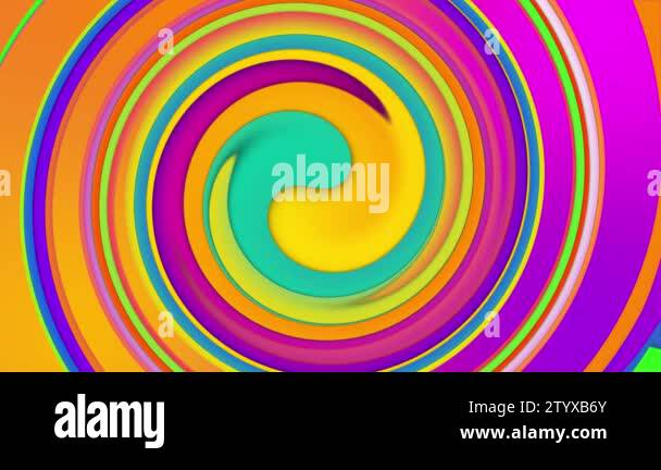 The color gradient of the liquid gradually spirals and changes its ...