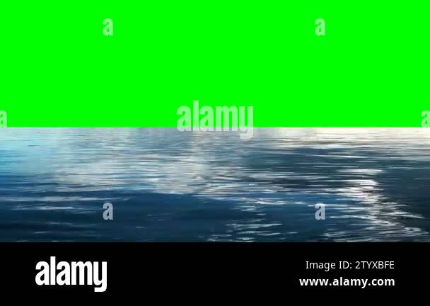 the calm sea water and green screen Stock Video Footage - Alamy