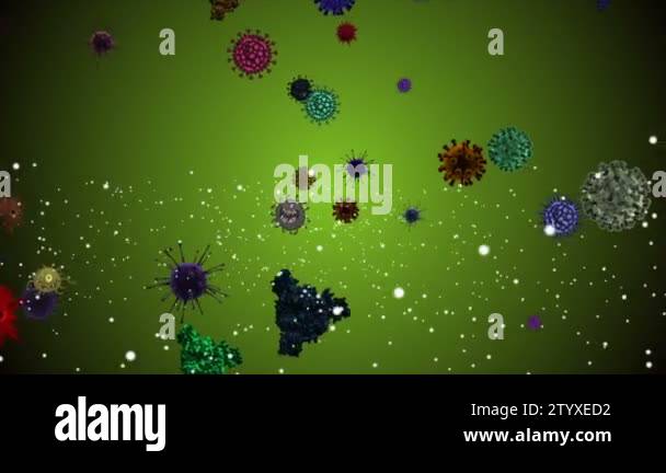 Medical illustration 2d, 3d animation background of cells, bacteria ...