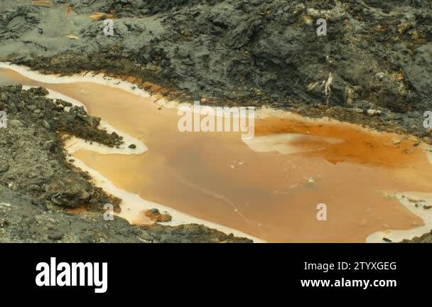 Petroleum lagoon water. the former dump toxic waste in Ostrava, oil ...