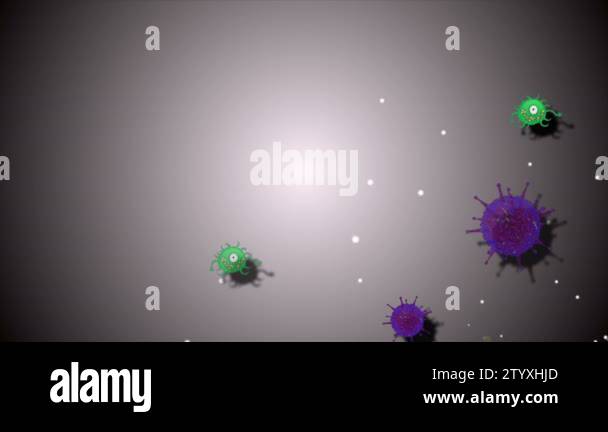 Medical illustration 2d, 3d animation background of cells, bacteria ...