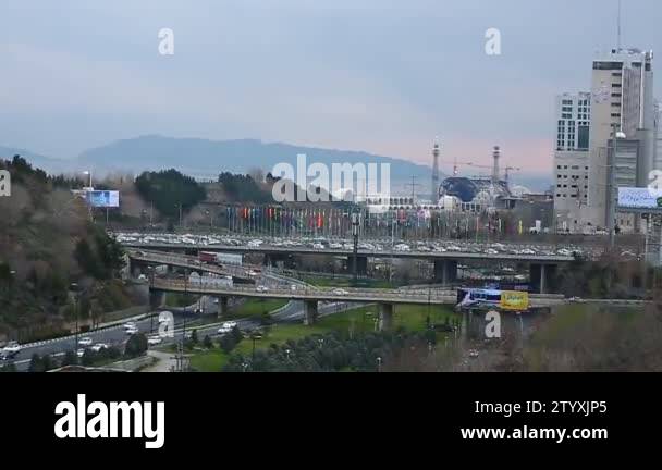 TEHRAN, IRAN, APRIL 2019: Heavy traffic jam in Tehran the capital city ...