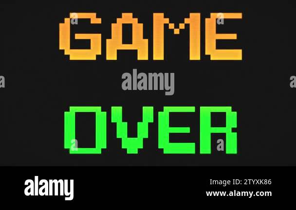 GAME OVER Screen 8-Bit Retro Video Game Style Text, Old Arcade Games ...