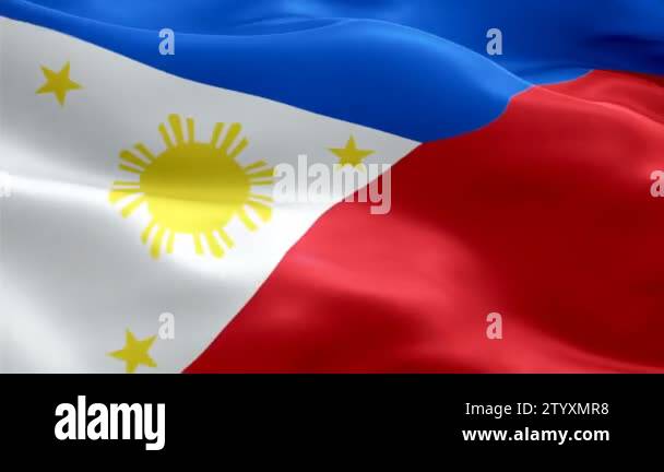 Philippines flag Motion Loop video waving in wind. Realistic Filipino ...