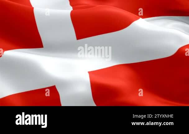 Denmark waving flag. National 3d Danish flag waving. Sign of Denmark ...