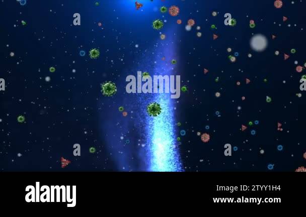 Medical illustration 2d, 3d animation background of cells, bacteria ...