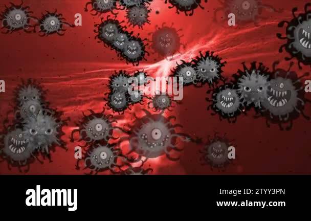 Medical illustration 2d, 3d animation background of cells, bacteria ...