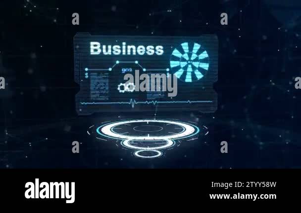 Three moving circles are on focus, then abstract business card is ...