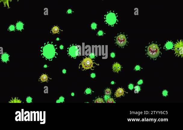 Medical illustration 2d, 3d animation background of cells, bacteria ...