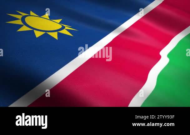 Flag of Namibia. Waving flag with highly detailed fabric texture ...