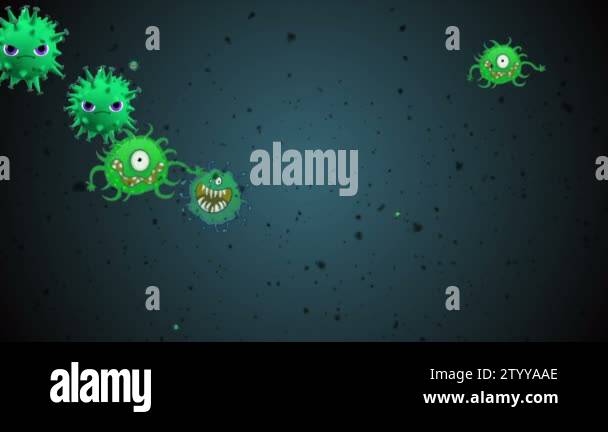 Medical illustration 2d, 3d animation background of cells, bacteria ...