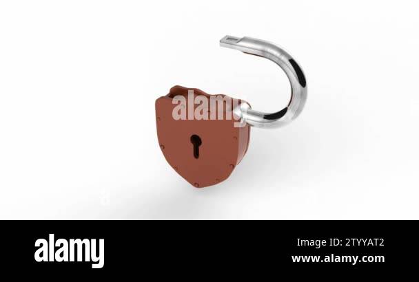 4K Animation Closing Process of 3d Steel Locker, Padlock Symbol, Key ...