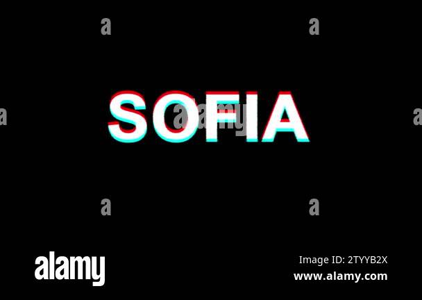 SOFIA Glitch Effect Text Digital TV Distortion 4K Loop Animation Stock Video Footage - Alamy