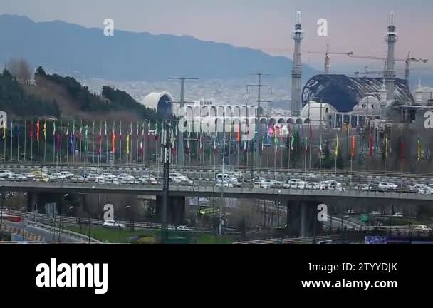 TEHRAN, IRAN, APRIL 2019: Heavy traffic jam in Tehran the capital city ...