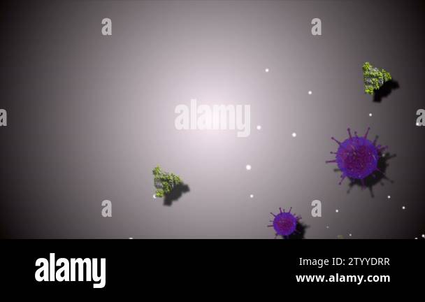 Medical illustration 2d, 3d animation background of cells, bacteria ...
