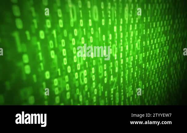 Computer Screen With Binary Code Loop 4k Animation Of A Binary Code With Digits And Numbers On
