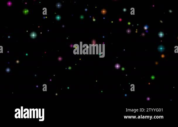 Abstract animated background with flickering moving color particles ...