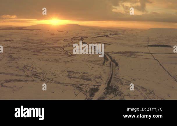 A winter sunrise over the Iconic Ribblehead Viaduct situated near to Settle in the Yorkshire ...