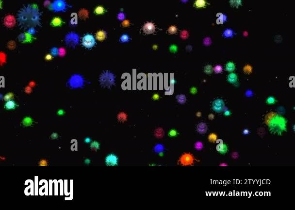 Medical illustration 2d, 3d animation background of cells, bacteria ...