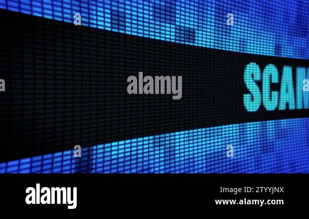 Scam Side Text Scrolling LED Wall Pannel Display Sign Board Stock Video Footage - Alamy