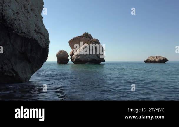 Aphrodite's Stone on Petra tou Romiou or Aphrodite Rock Beach, one of ...