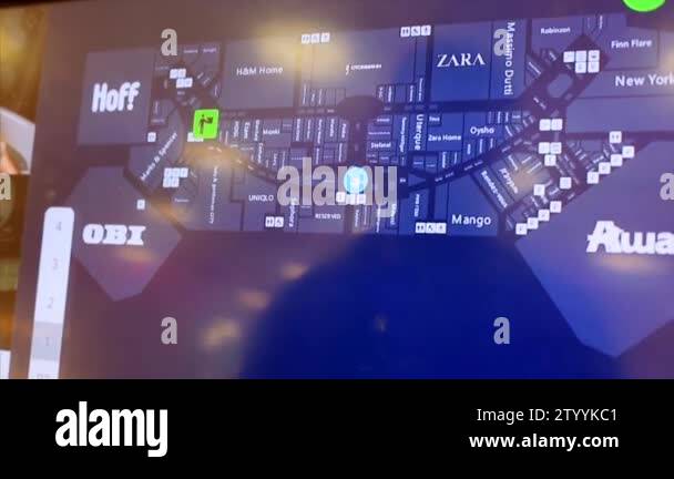 APRL 12, 2019 MOSCOW, RUSSIA: Interactive shopping mall map sign for ...