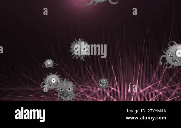 Medical illustration 2d, 3d animation background of cells, bacteria ...