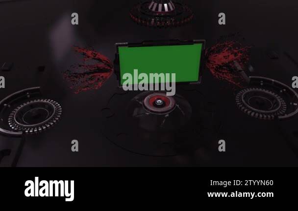 Futuristic Tv With A Green Screen. 3D animation Stock Video Footage - Alamy