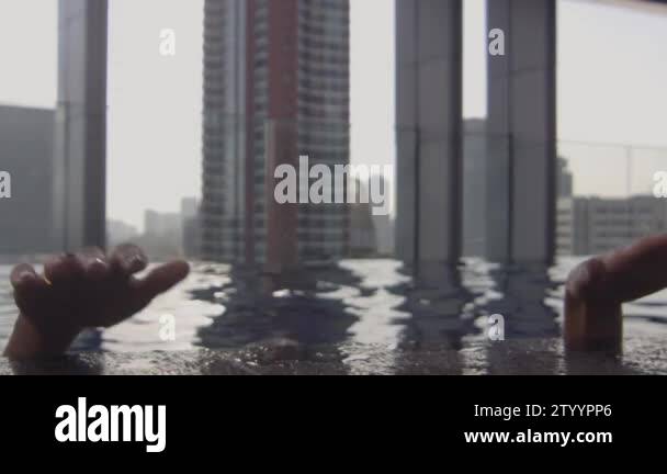 Woman In Bikini Coming Out Of Swimming Pool Stock Video Footage - Alamy