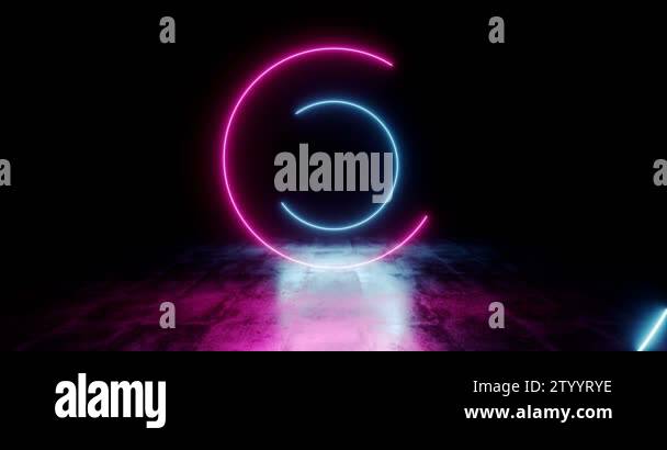 Spiral Neon Glowing Fluorescent Retro Sci Fi Futuristic Purple Blue ...