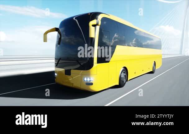 3d model of bus on bridge. Very fast driving. 4k animation Stock Video ...