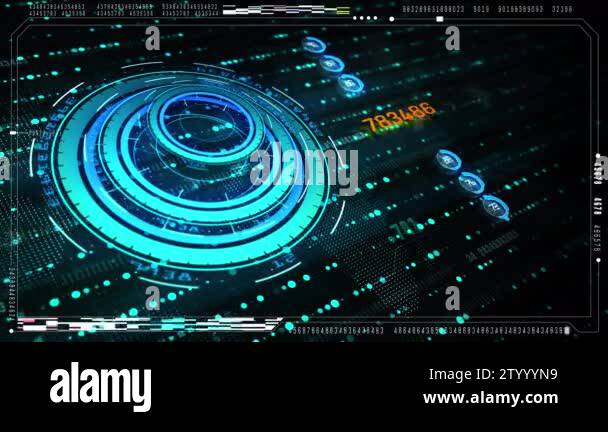 Hi-Tech motion graphic futuristic user interface head up display screen ...