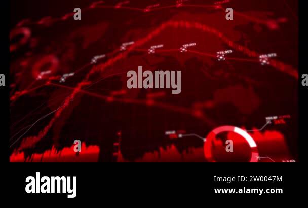 Business user interface with stock graph chart and indicator element ...