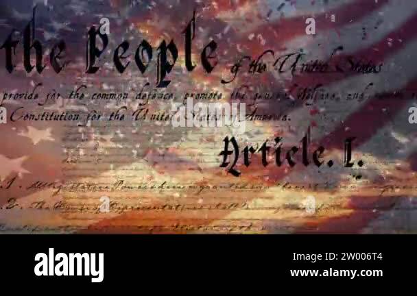 Digital animation of written constitution of the United States moving ...