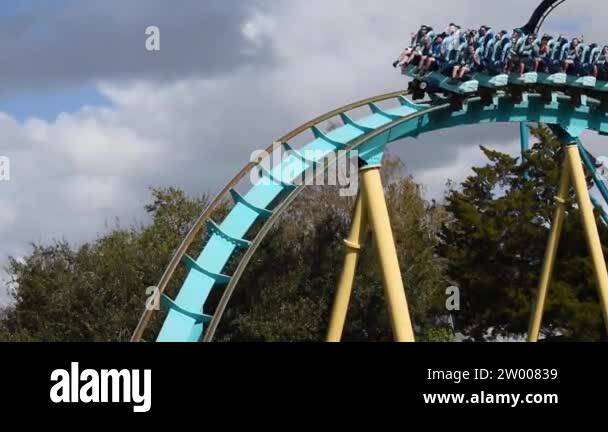 Orlando, Florida. February 28, 2020. People having fun Kraken ...